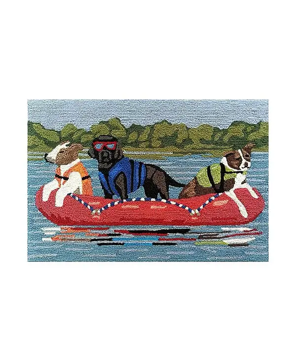 LIORA MANNE Frontporch Rafting Dogs Area Rug, 2' X 3