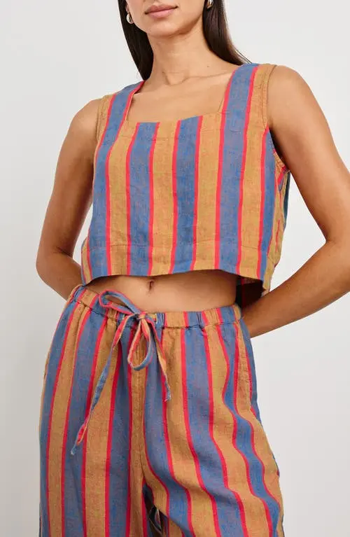 Rails Akira Stripe Linen Crop Tank - Rio Stripe