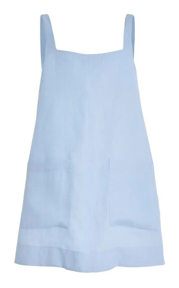 Bondi Born Delphi Organic Linen Mini Dress - Blue