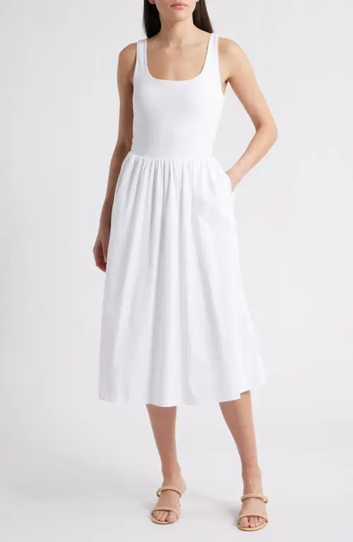 SPANX® Smooth Jersey Mixed Media Midi Dress