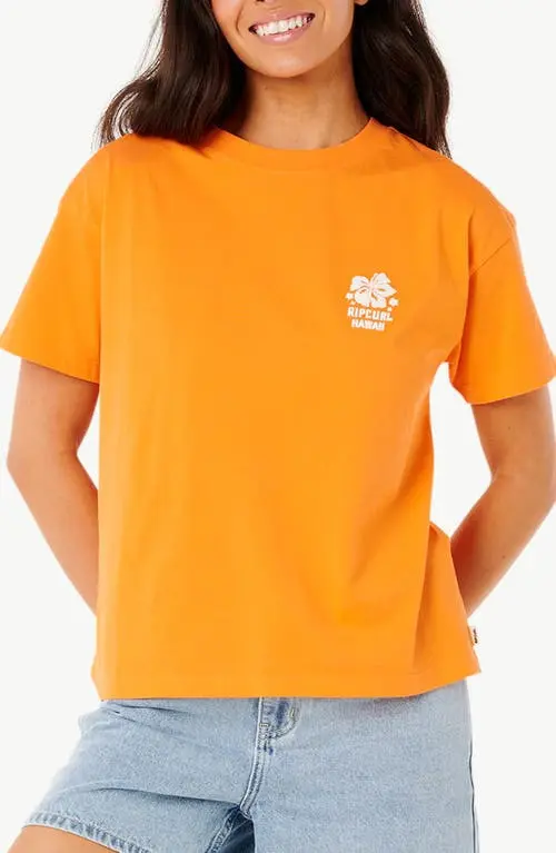 Rip Curl Hibiscus Graphic T-shirt - Light Orange Haw