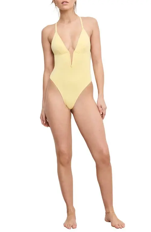 Good American Plunge One-piece Swimsuit - Lemon003