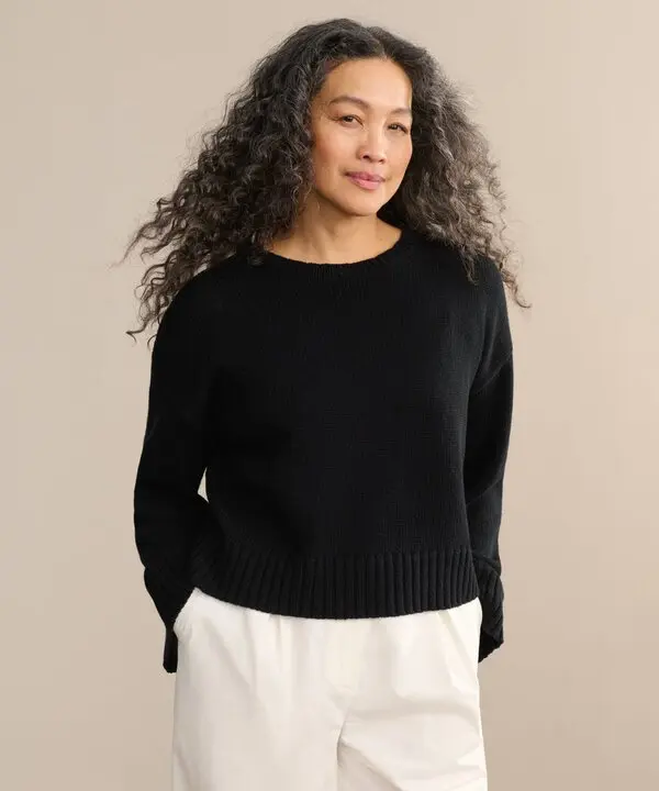 Jenni Kayne Cameron Crewneck Top - Black