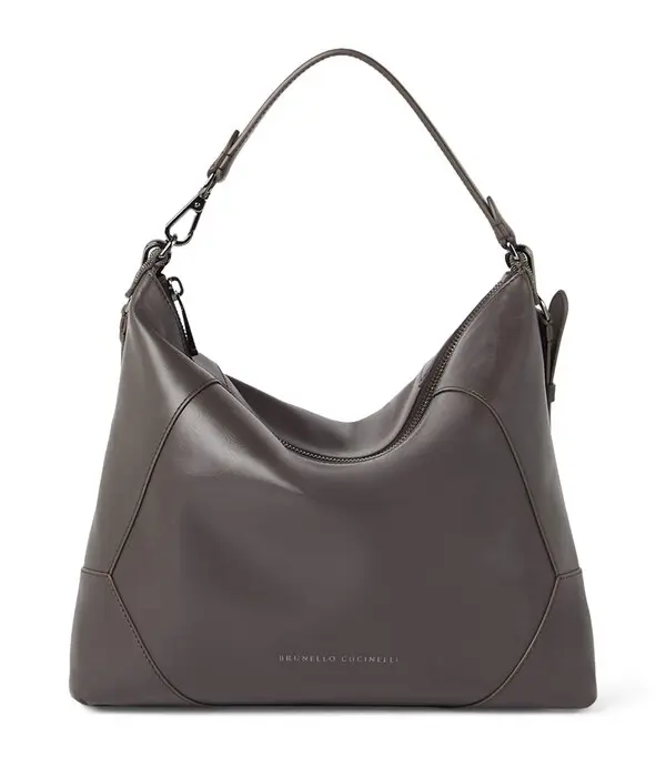 Brunello Cucinelli Leather Bc Duo Shoulder Bag - Brown