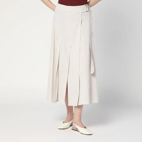 DEPARTMENT 5 Traxs Midi Skirt In Linen Blend