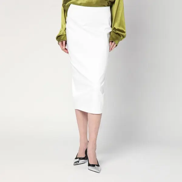 THE LATEST Cotton Midi Skirt - White