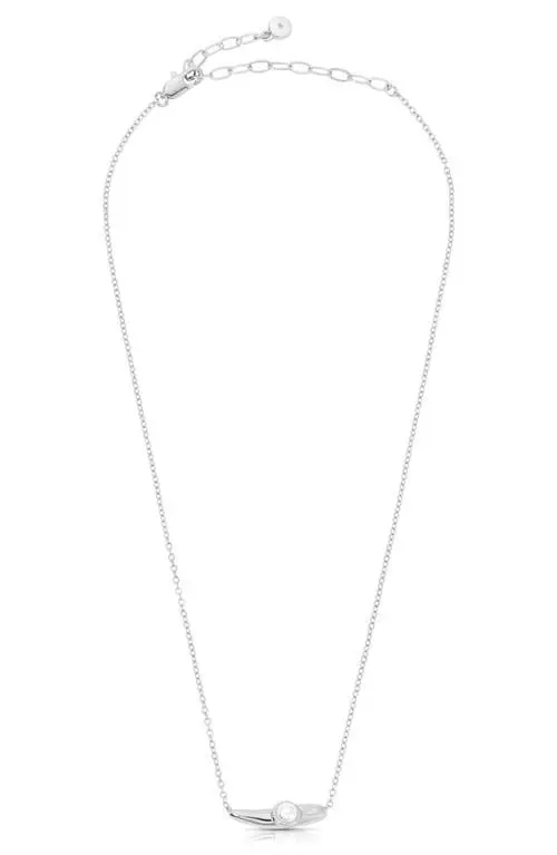 Ettika Faux Pearl Pendant Necklace - Silver