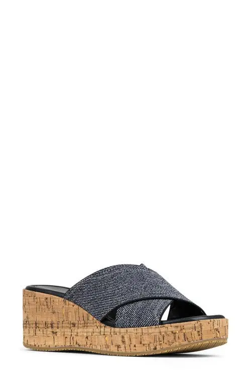 DONALD PLINER Jocelyn Platform Wedge Sandal - Indigo