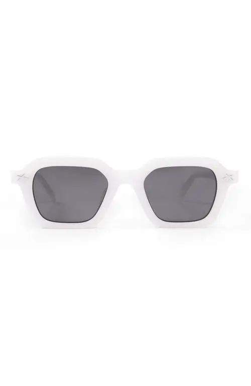 PLEASURES X Akila Era 46mm Rectangular Sunglasses - Milk