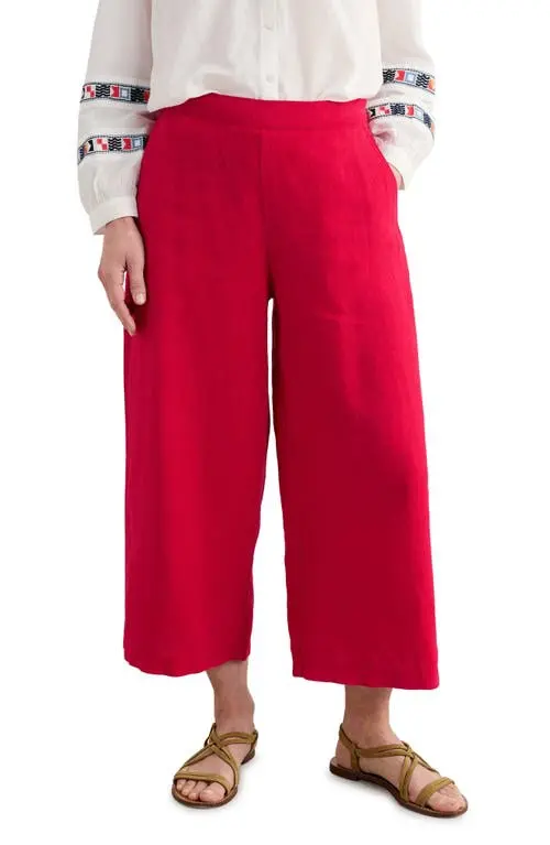 SEASALT CORNWALL Merrivale Linen Culottes - Scarlet