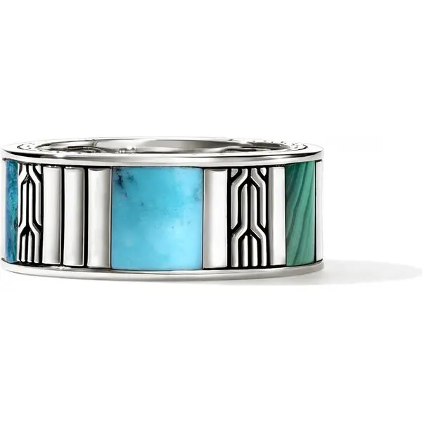 John Hardy Carved Chain Band Ring - Silver