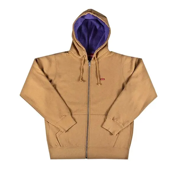 Supreme Contrast Zip Up Hooded Sweatshirt - Brown