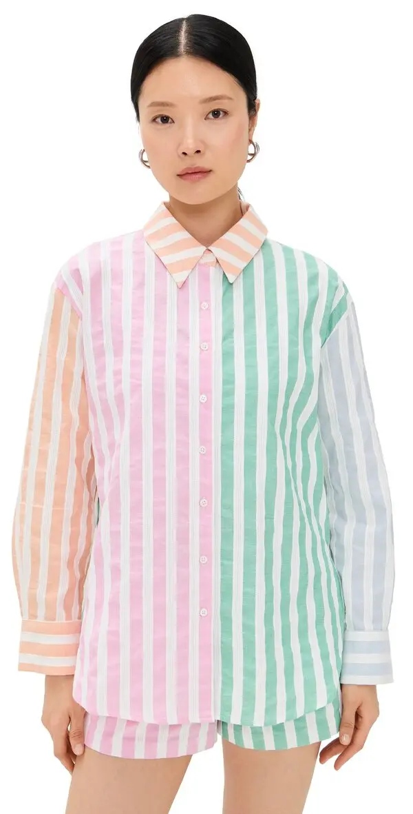 English Factory Colorblock Striped Shirt - Multi