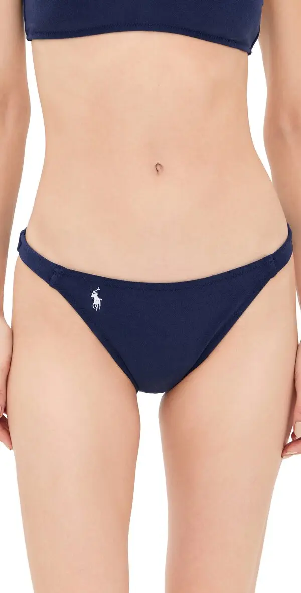 Ralph Lauren Side Tab Devin Hipster Bikini Bottom - Navy Blue