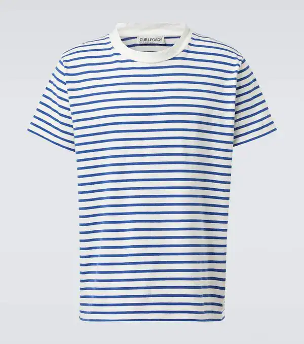 Our Legacy Bliss Striped Cotton T-Shirt - Blue | Editorialist