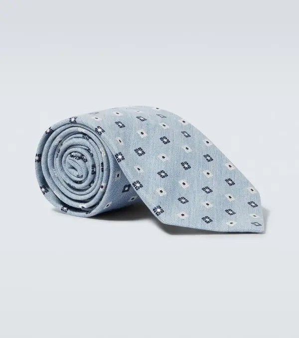Dunhill Printed Tie - Blue