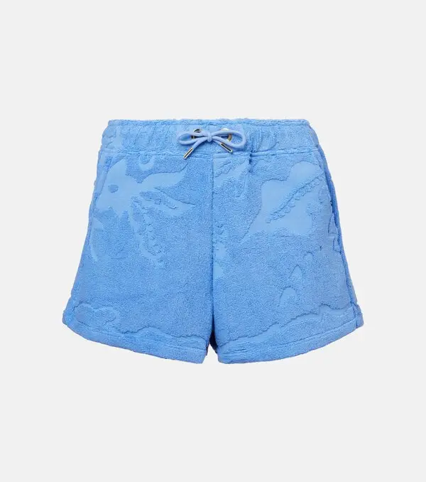 Dorothee Schumacher Cosy Towelling Cotton Terry Shorts - Blue