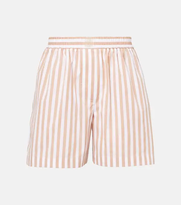 Brunello Cucinelli Striped Cotton And Silk Bermuda Shorts