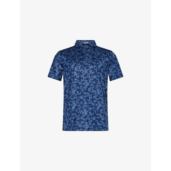 G/fore Mapped Icon Camo Tech Jersey Polo Shirt - Twilight