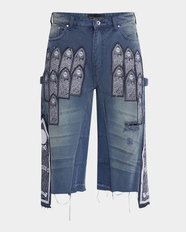 WHO DECIDES WAR BY EV BRAVADO Arched Carpenter Denim Shorts