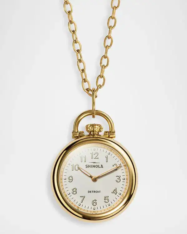 Shinola Runwell 24mm Watch Pendant Necklace White Editorialist