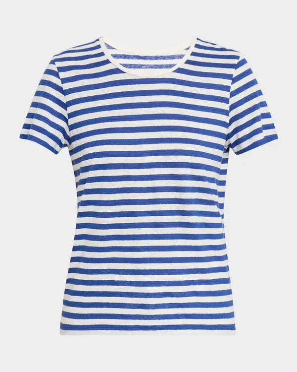 Majestic Filatures Striped Stretch Linen Top