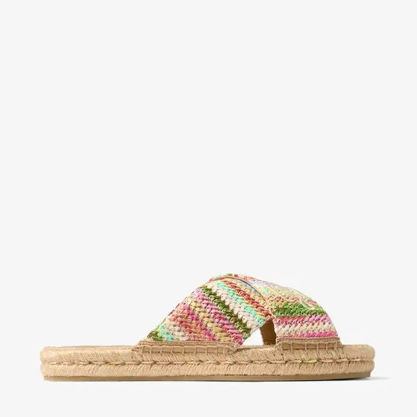 JIMMY CHOO Aciel Raffia Flat Sandals