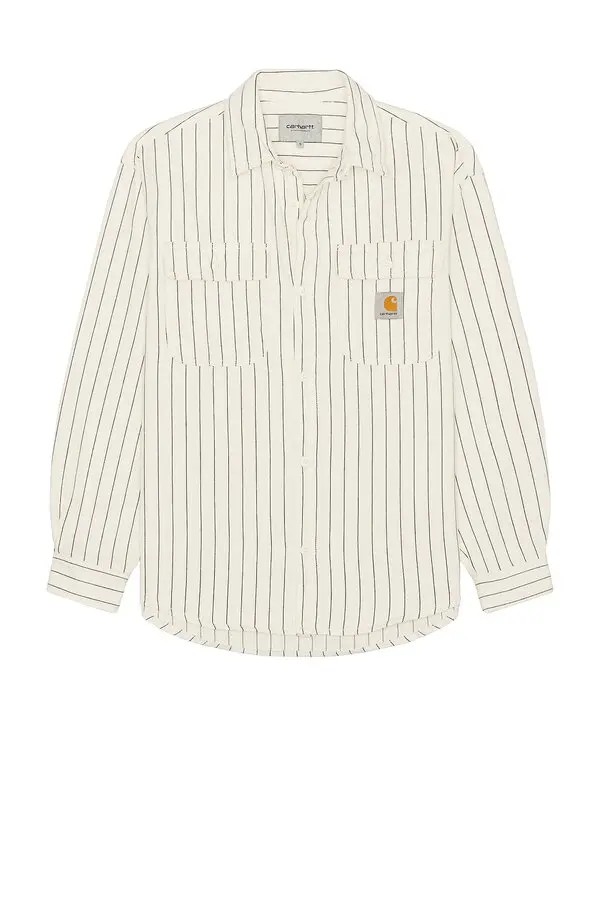 Carhartt Work In Progress Hendry Shirt Jacket - Rinsed Seaton Stripe  Wax  & Dark Navy