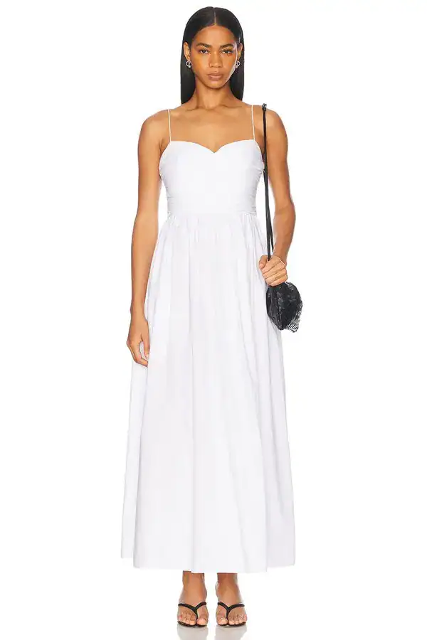 matteau gathered drop-waist organic cotton maxi dress Matteau Gathered Bodice Dress - Black main image 1