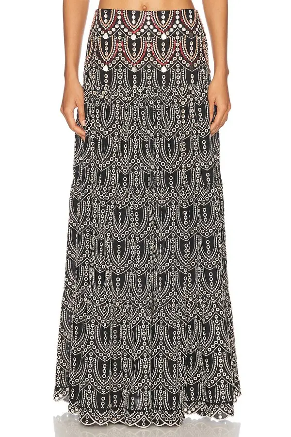 Johanna Ortiz Palm Rhythm Maxi Skirt