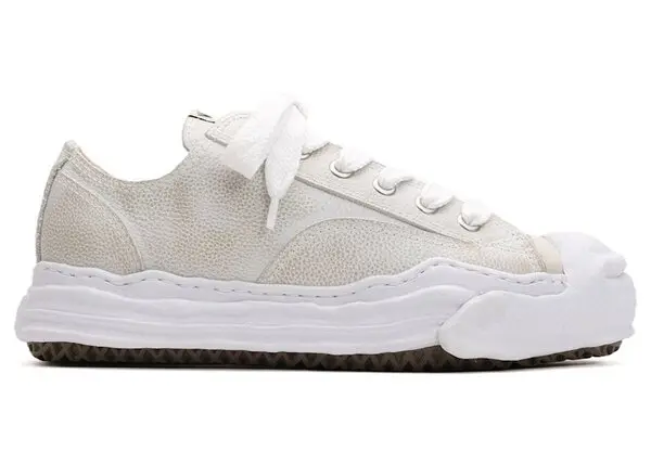 Mihara Yasuhiro Hank Og Sole Brushed Leather Low Top Sneakers - White