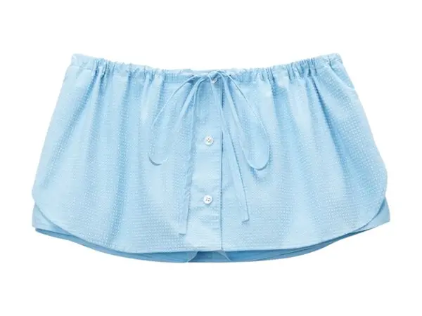 Alexander Wang Hotfix Drawstring Mini Skort - Chambray Blue