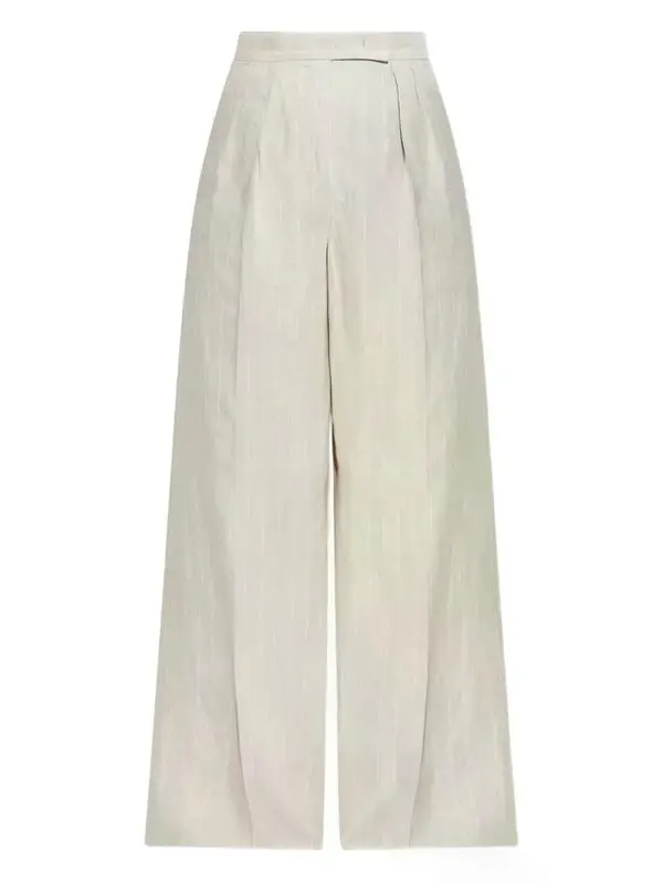 Max Mara Rauche Pleated Wide-leg Trousers - Neutrals