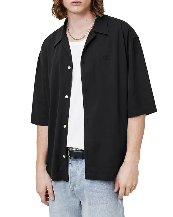 All Saints Rialto Short Sleeve Camp Shirt - Black