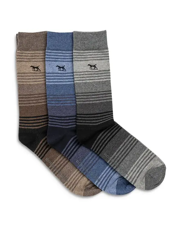 Rodd & Gunn Stratford Stripe Dress Socks, Pack Of 3 - Multi