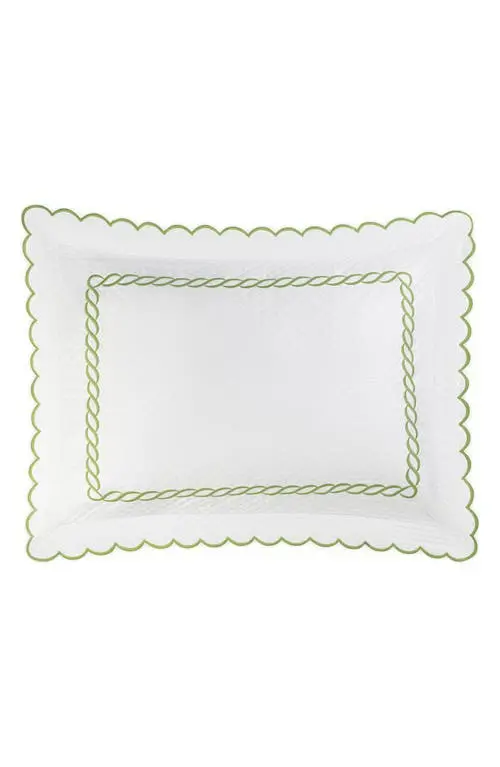 MATOUK Classic Chain Scallop Matelassé Pillow Sham - Spring Green