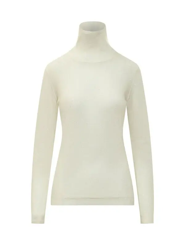 Fabiana Filippi Wool-blend Turtleneck Sweater - White