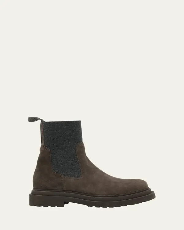 Brunello Cucinelli Suede Chelsea Boots