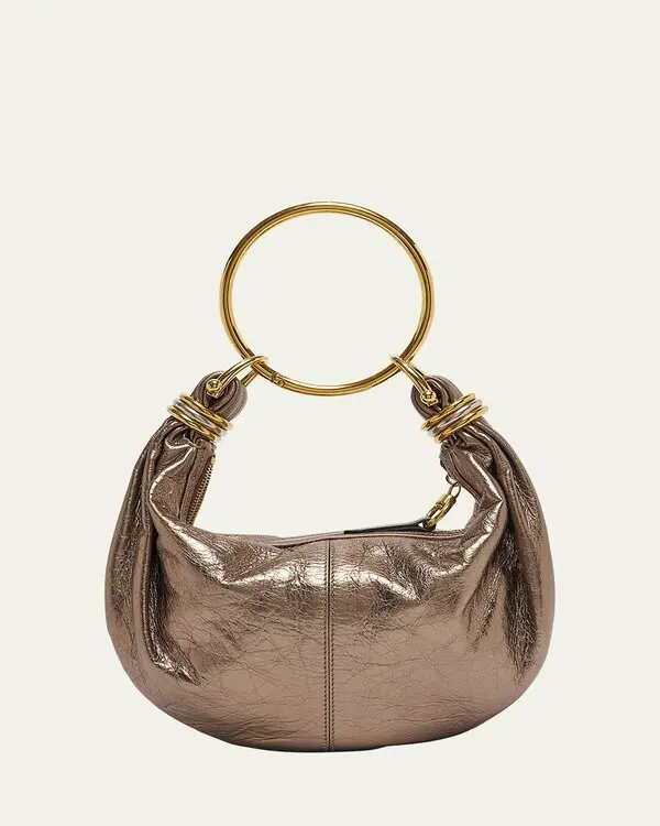 Chloé Bracelet Top-handle Bag In Metallic Calfskin