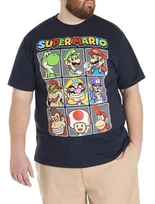 TRUE NATION BY DXL Big & Tall Mario Kart Party Pals Graphic Tee