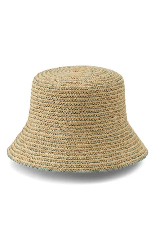 Helen Kaminski Nala Raffia Bucket Hat - Natural/ Seaglass