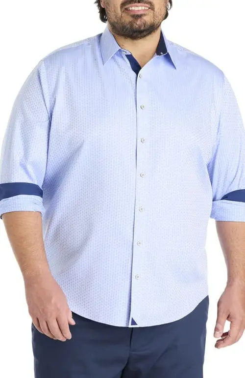 UNTUCKIT FIT BY DXL Big & Tall Wainwright Wrinkle-free Geometric Sport Shirt