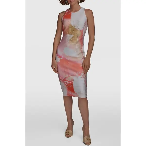 Donna Karan New York Abstract Print Sheath Dress