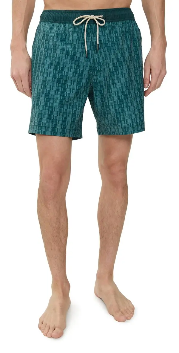 FAIR HARBOR Bayberry Swim Trunks - Green Waves