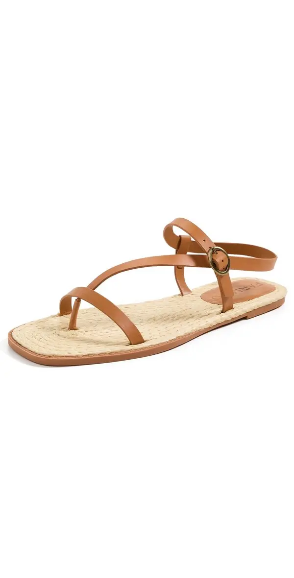 Farm Rio Cross Strap Sandals - Camel