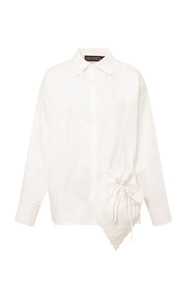 SIEDRES Arbena Cotton Poplin Shirt With Detachable Pouch