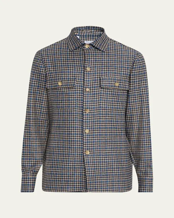 Cesare Attolini Plaid Cashmere Jacket - Beige