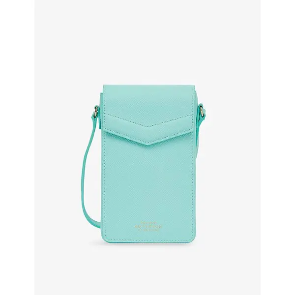 Smythson Envelope Leather Phone Pouch