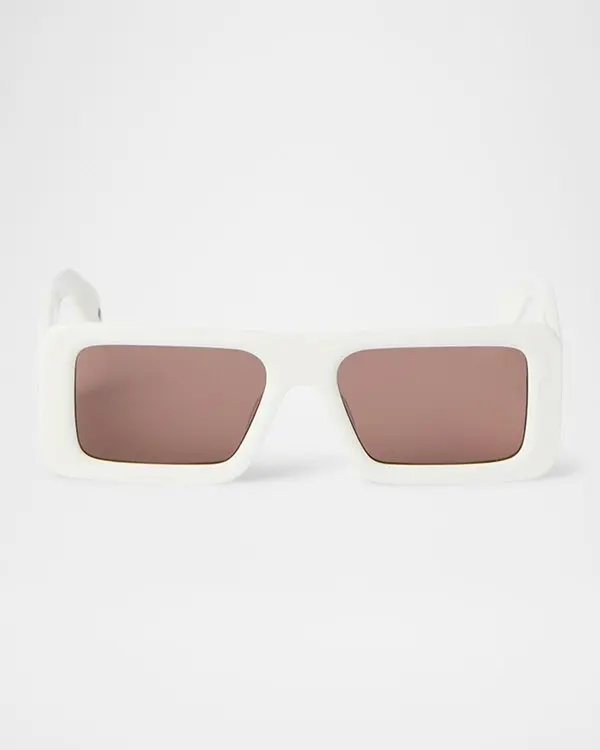 Off-White Troy Rectangle Sunglasses - White Brown