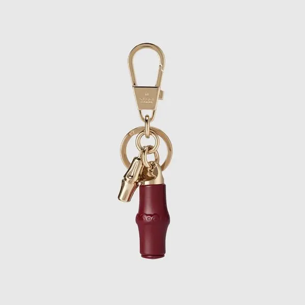 Gucci Keychain With Bamboo Details - Bordeaux